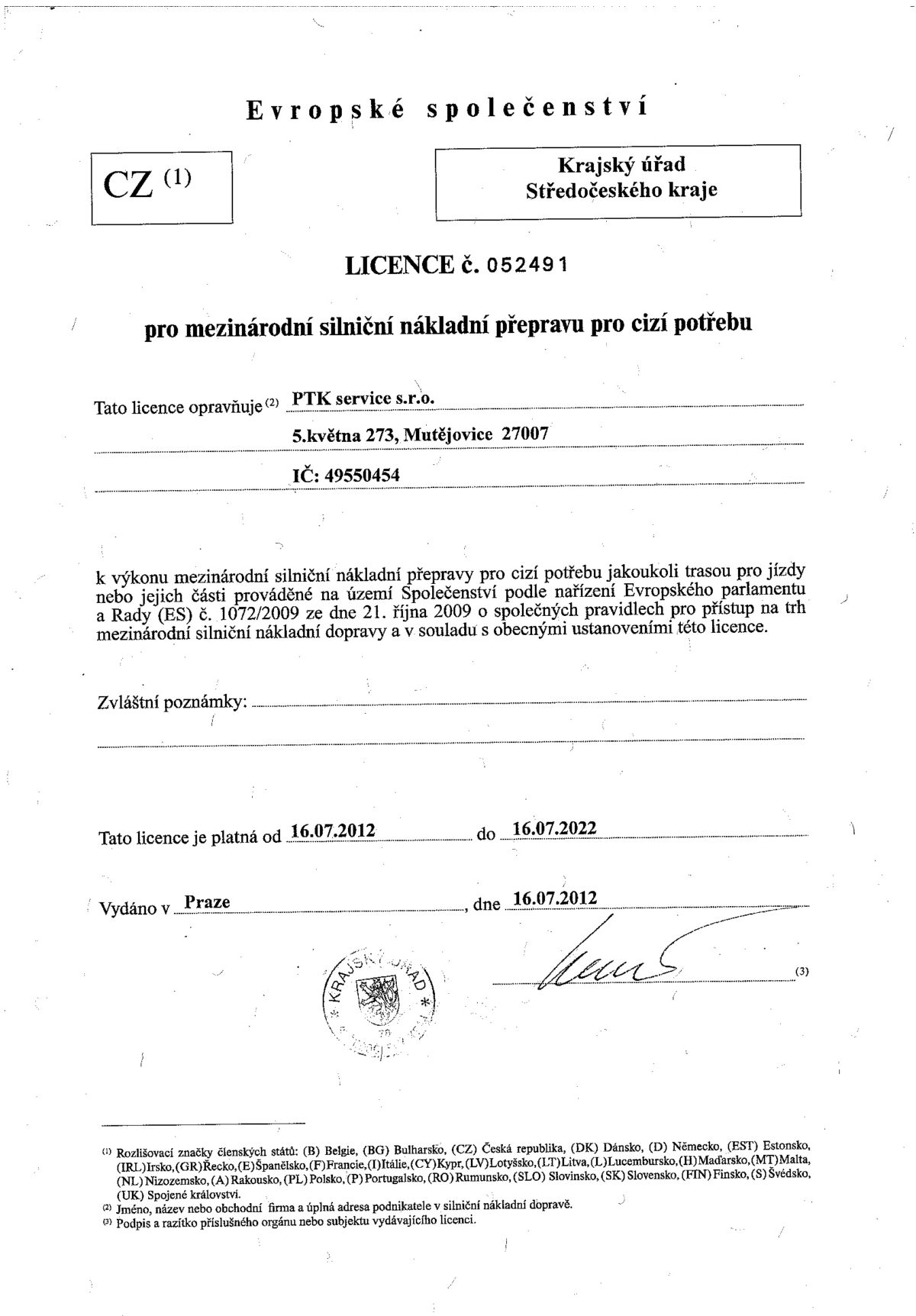 Certificates - PTK service s.r.o.